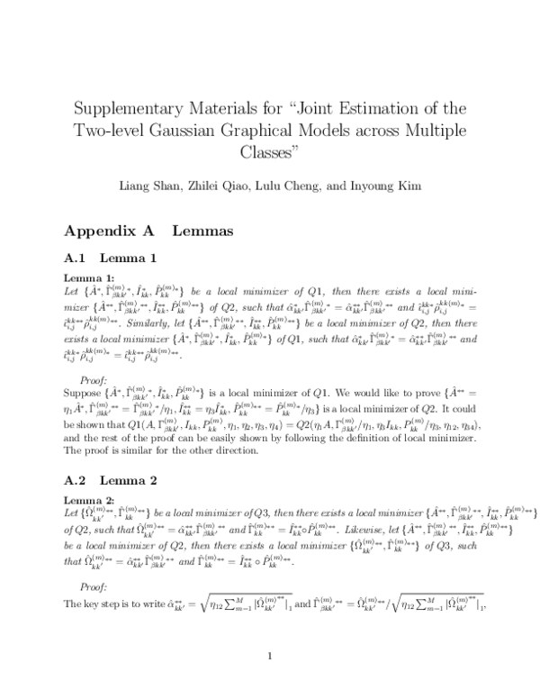 (PDF) Joint Estimation of the Two-Level Gaussian Graphical Models Across Multiple Classes