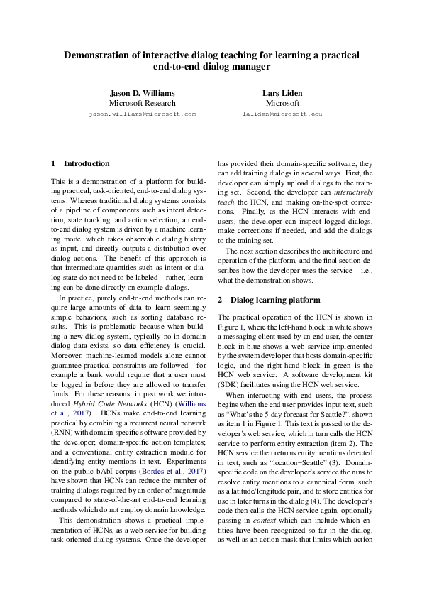 (PDF) Demonstration of interactive dialog teaching for learning a practical end-to-end dialog ...