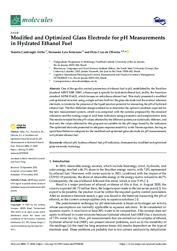 (PDF) Modified and Optimized Glass Electrode for pH Measurements in ...