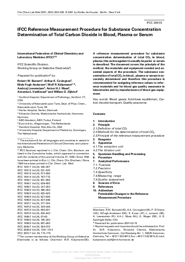 (PDF) IFCC Reference Measurement Procedure for Substance Concentration ...