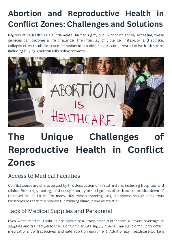 (PDF) Abortion and Reproductive Health in Conflict Zones: Challenges ...