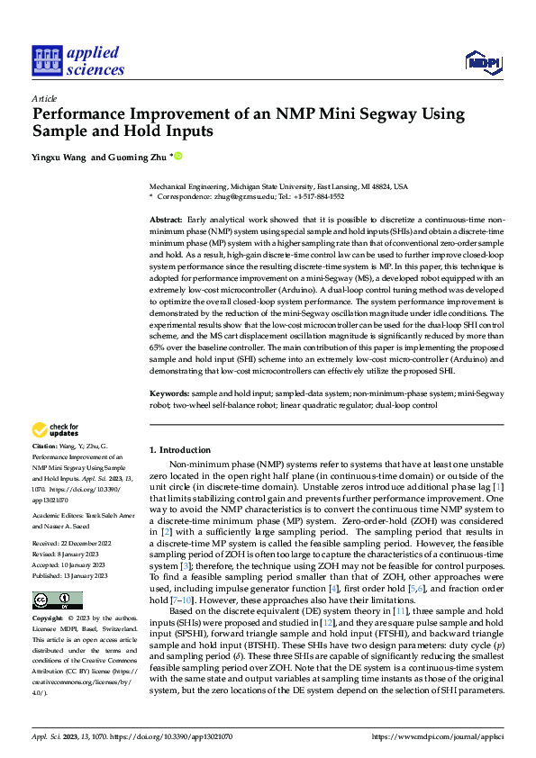 (PDF) Performance Improvement of an NMP Mini Segway Using Sample and ...