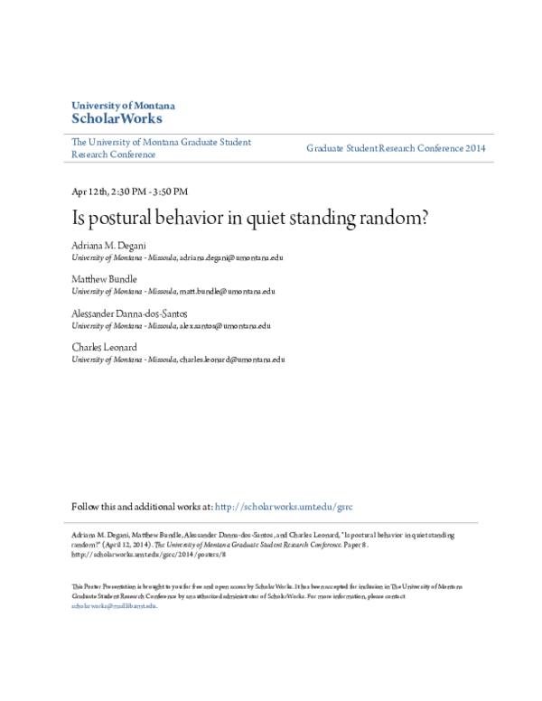 (PDF) Is postural behavior in quiet standing random