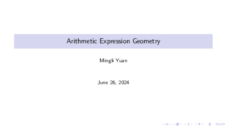 (PDF) Arithmetic Expression Geometry