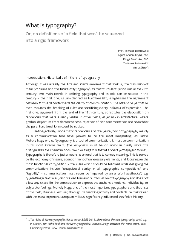 (PDF) What is typography? Or, on definitions of a field that won’t be ...