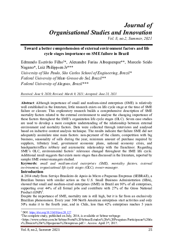 (PDF) Toward a better comprehension of external environment factors and ...