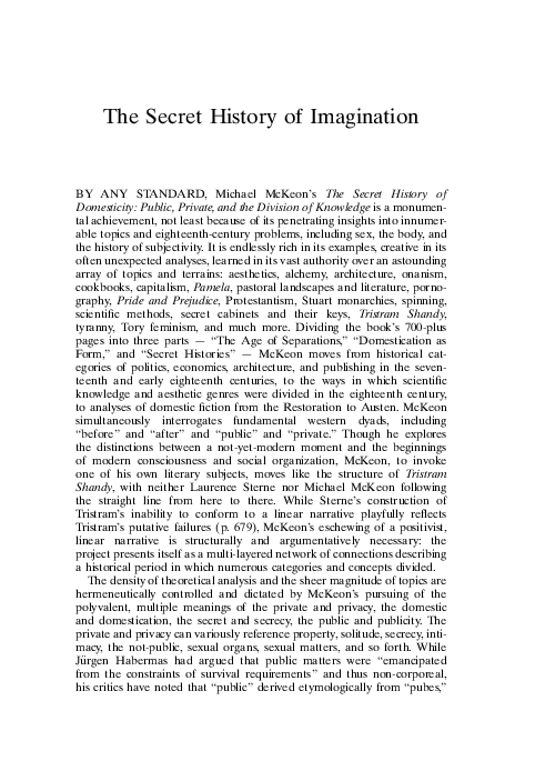(PDF) The Secret History of Imagination