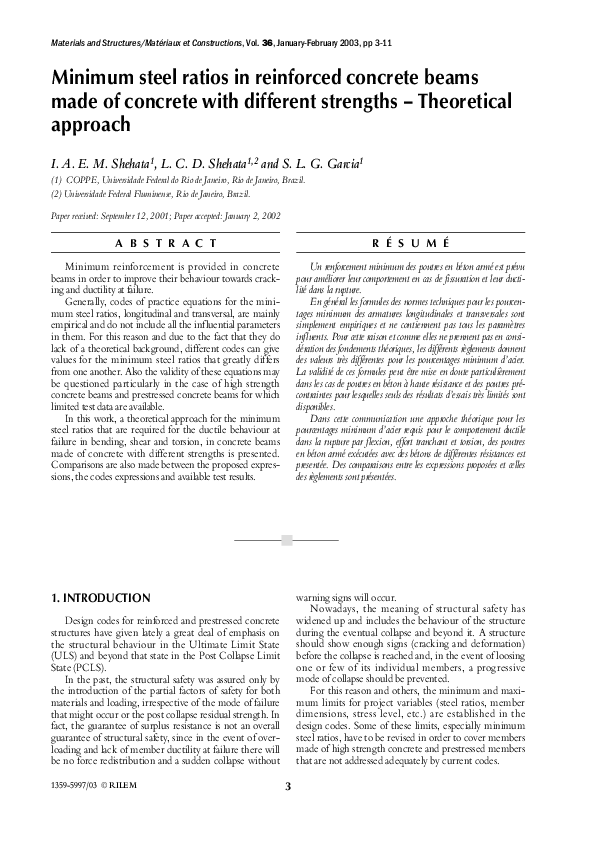 (PDF) Minimum steel ratios in reinforced concrete beams made of ...