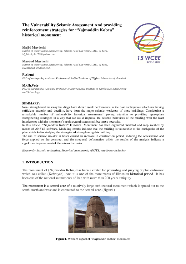 (PDF) The Vulnerability Seismic Assessment and Providing Reinforcement ...