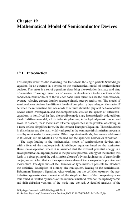 (PDF) Mathematical Model of Semiconductor Devices
