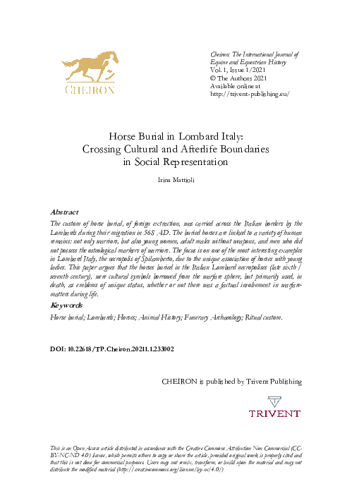 (PDF) Cheiron: The International Journal of Equine and Equestrian History