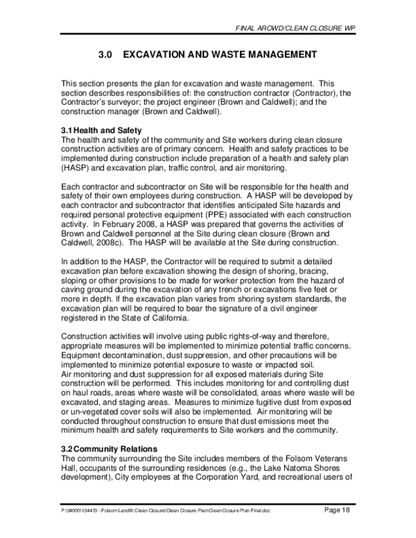 (PDF) EXCAVATION AND WASTE MANAGEMENT