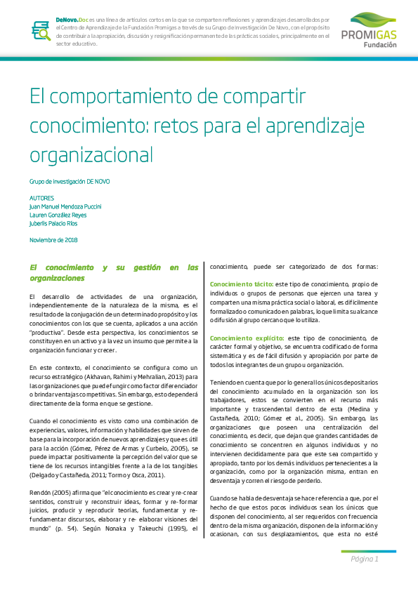 (PDF) El Comportamiento de Compartir Conocimiento