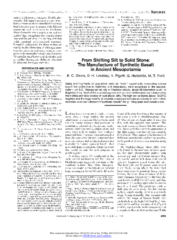 (PDF) From Shifting Silt to Solid Stone Manufacture of Synthetic Basalt ...