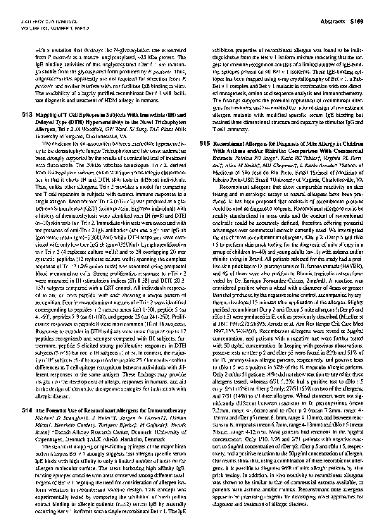 (PDF) 515 Recombinant allergens for diagnosis of mite allergy in ...