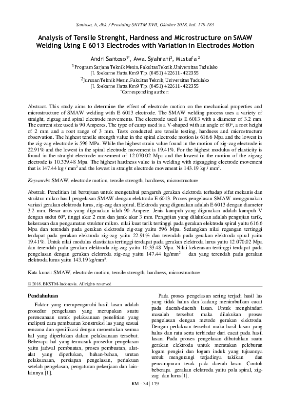 (PDF) Analysis of Tensile Strenght, Hardness and Microstructure on SMAW Welding Using E 6013 ...