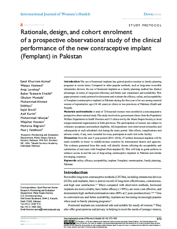 (PDF) Rationale, design, and cohort enrolment of a prospective observational study of the ...