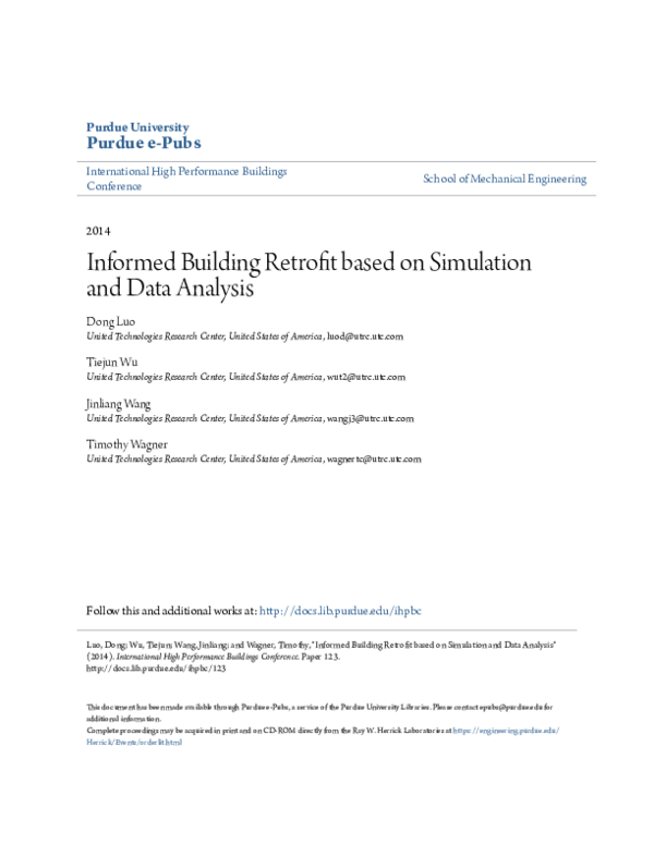 (PDF) Informed Building Retrofit based on Simulation and Data Analysis