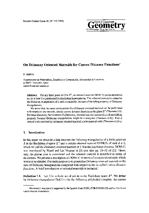 (PDF) On Delaunay Oriented Matroids For Convex Distance Functions