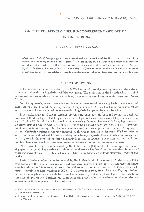 (PDF) On the relatively Pseudo-complement operation in finite RHAs