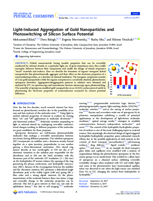 (PDF) Light-Induced Aggregation of Gold Nanoparticles and ...