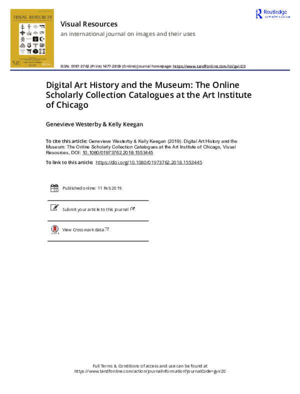 (PDF) Digital Art History and the Museum: The Online Scholarly ...