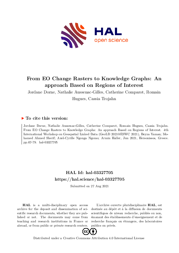 (PDF) From EO Change Rasters to Knowledge Graphs: An approach Based on ...
