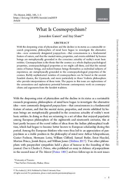 (PDF) What Is Cosmopsychism
