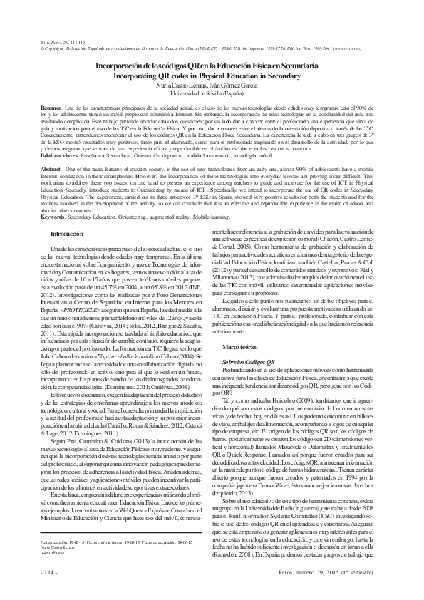 (PDF) Incorporación de los códigos QR en la Educación Física en ...