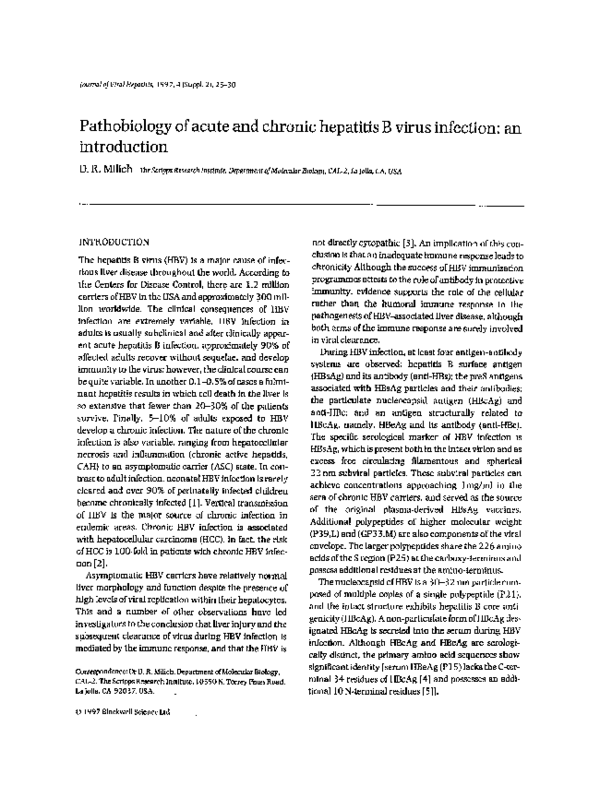 (PDF) Pathobiology of acute and chronic hepatitis B virus infection: an ...