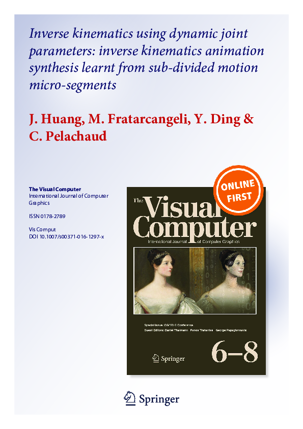 Pdf Inverse Kinematics Using Dynamic Joint Parameters Inverse Kinematics Animation Synthesis