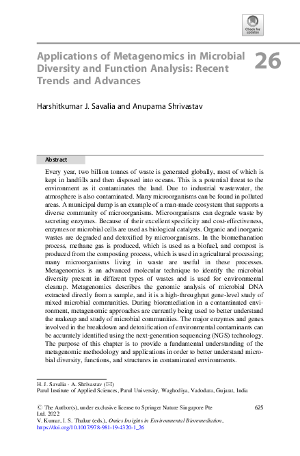 (PDF) Applications of Metagenomics in Microbial Diversity and Function Analysis: Recent Trends ...
