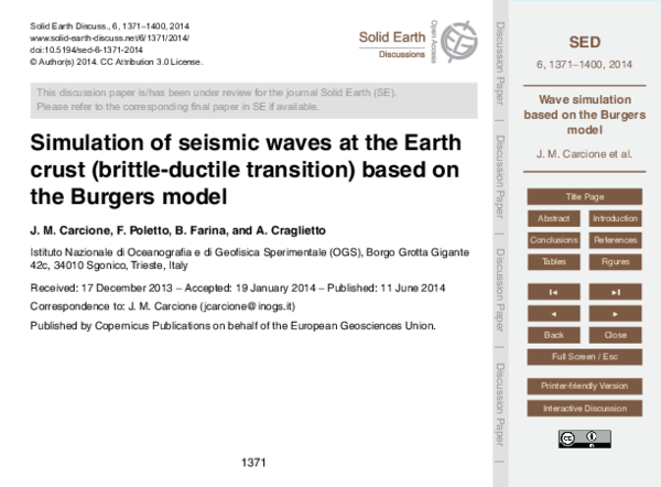 (PDF) Seismic Wave Simulation in Earth Crust's Brittle-Ductile Transition