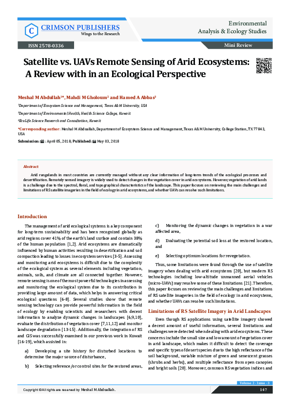 (PDF) Satellite vs. UAVs Remote Sensing of Arid Ecosystems: A Review ...