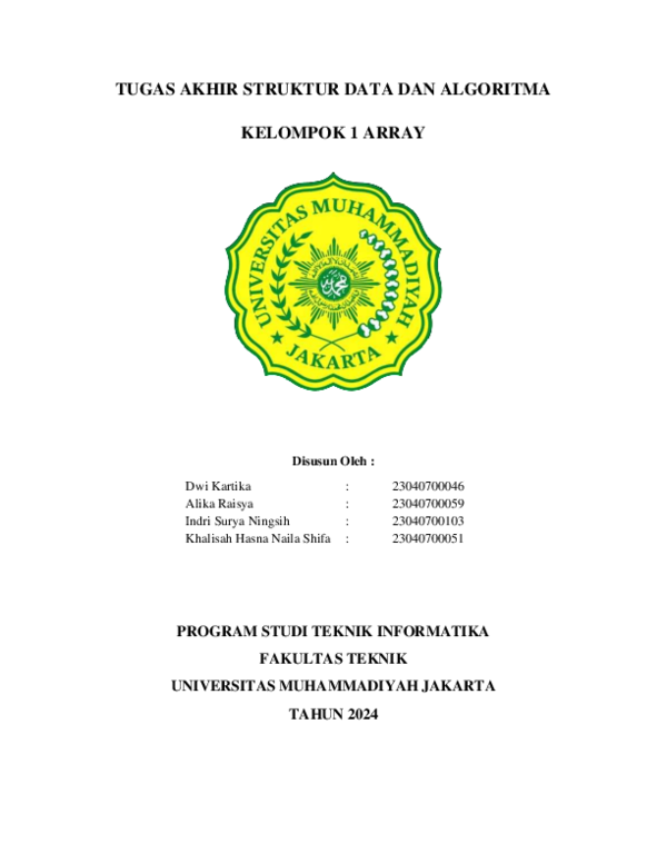 (PDF) Struktur Data Algoritma Array