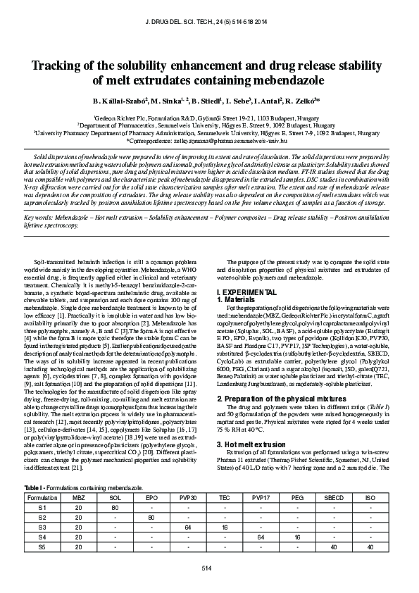 (PDF) Tracking of the solubility enhancement and drug release stability ...