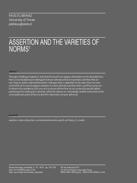(PDF) Assertion and the varieties of norms
