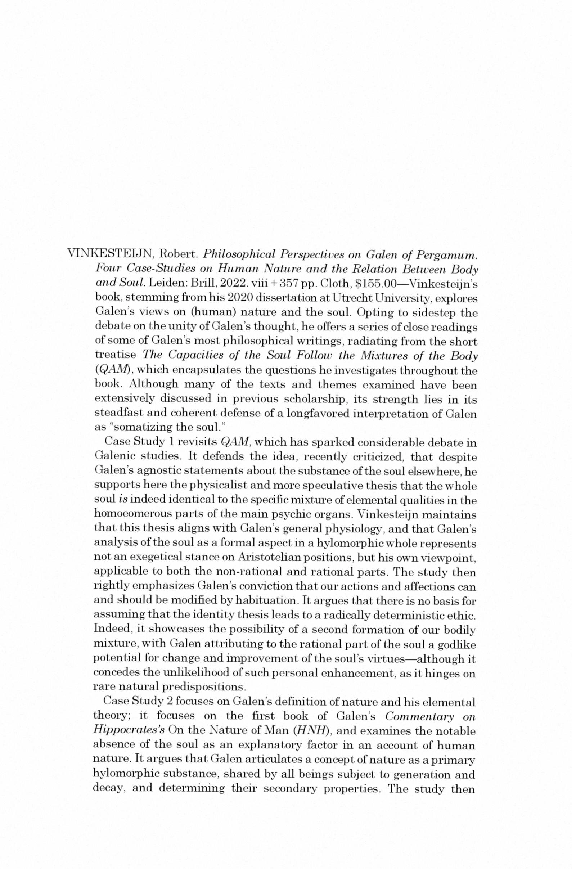 (PDF) R. Vinkesteijn, Philosophical Perspectives on Galen of Pergamum ...