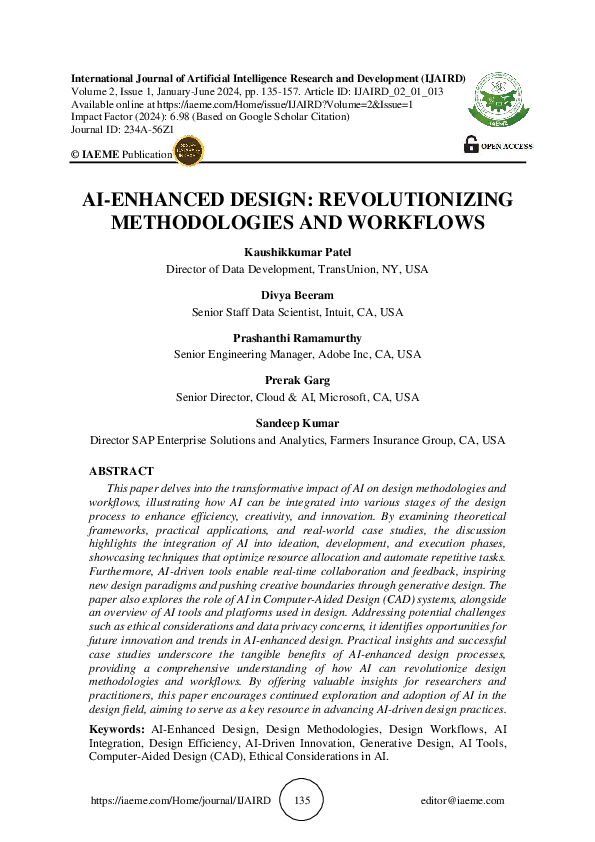 (PDF) AI-ENHANCED DESIGN: REVOLUTIONIZING METHODOLOGIES AND WORKFLOWS