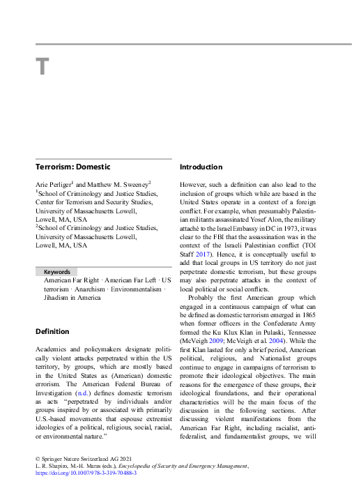 (PDF) Terrorism: International