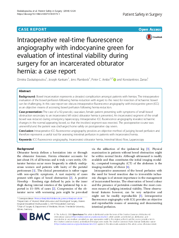 (PDF) Intraoperative real-time fluorescence angiography with ...