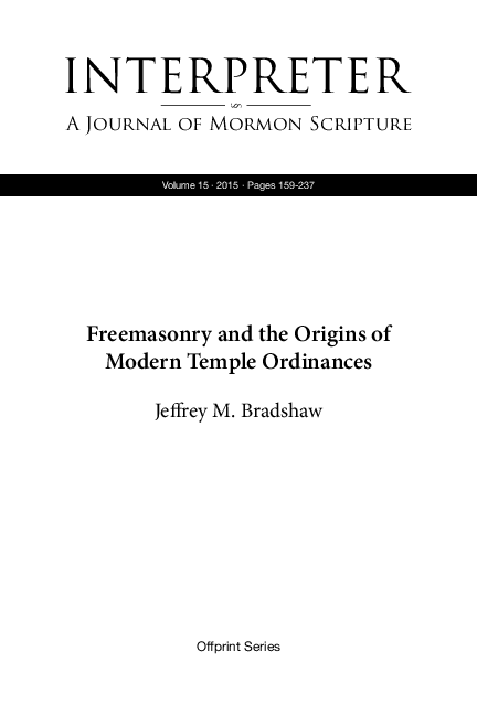 (PDF) Freemasonry and the Origins of Modern Temple Ordinances