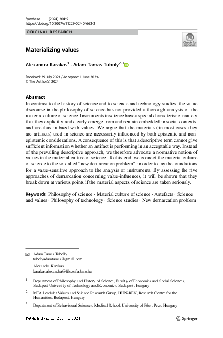 (PDF) Materializing Values