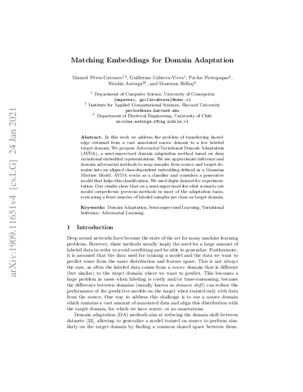 (PDF) Matching Embeddings for Domain Adaptation