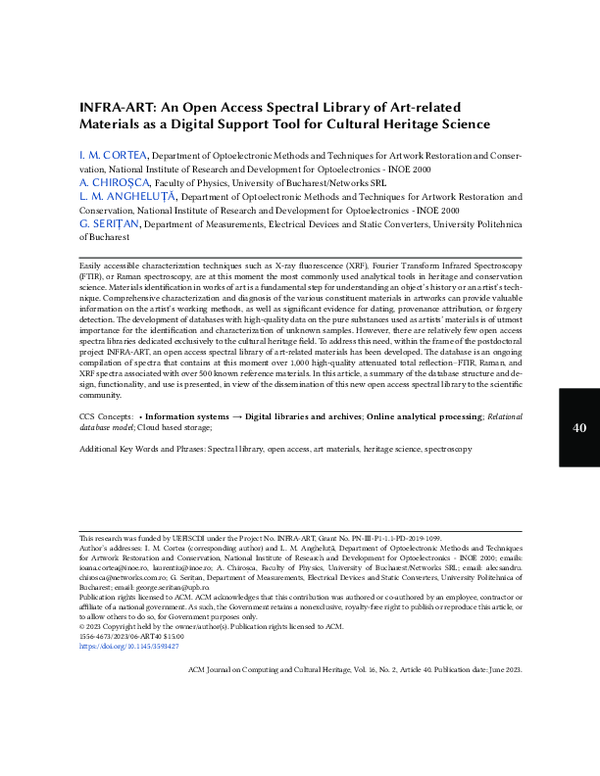 (PDF) INFRA-ART: An Open Access Spectral Library of Art-related ...