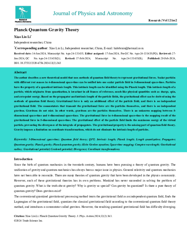 (PDF) Planck Quantum Gravity Theory
