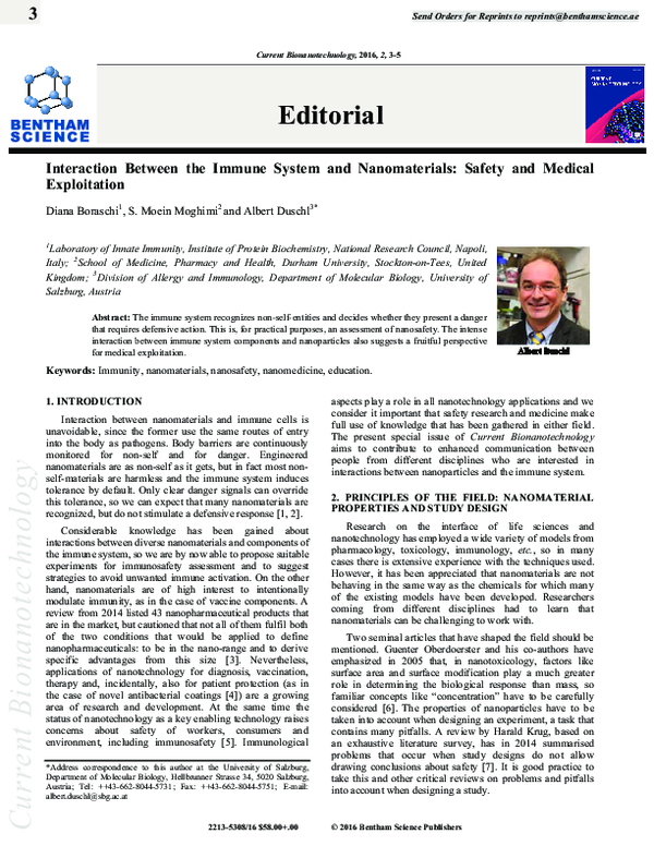 (PDF) Editorial: Interaction Between the Immune System and ...