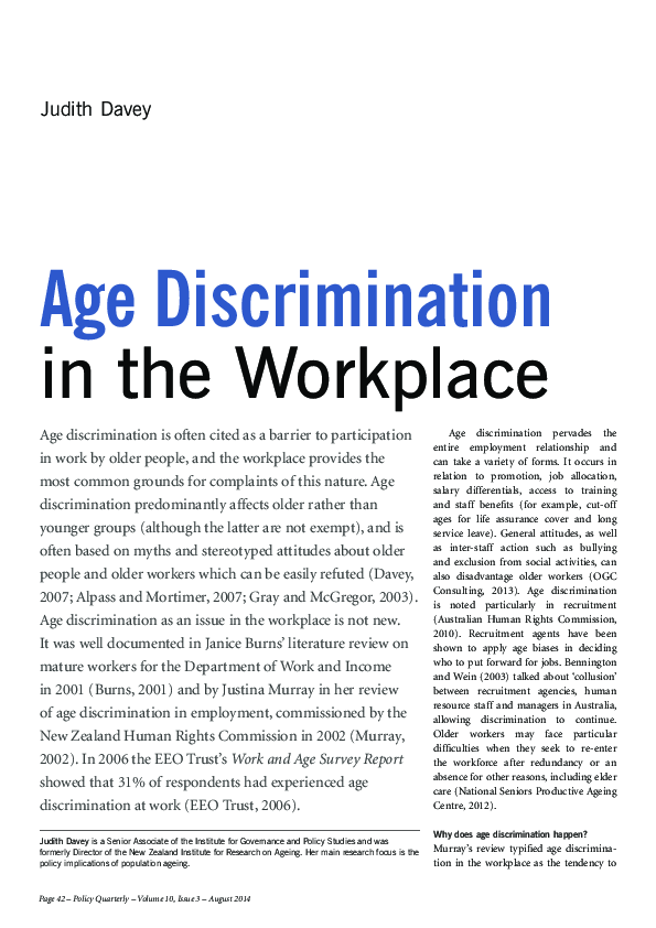 (PDF) Age discrimination in the workplace