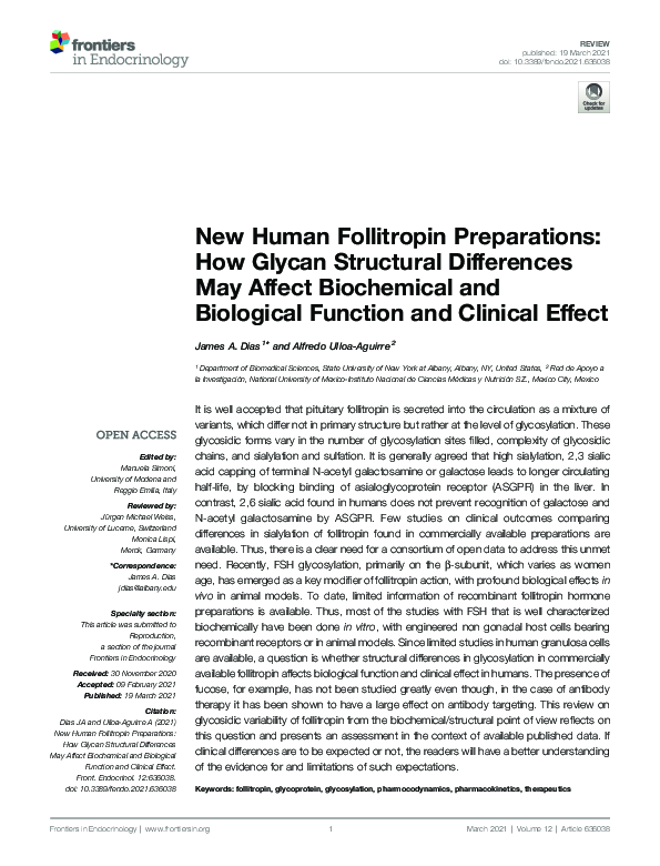 (PDF) New Human Follitropin Preparations: How Glycan Structural ...