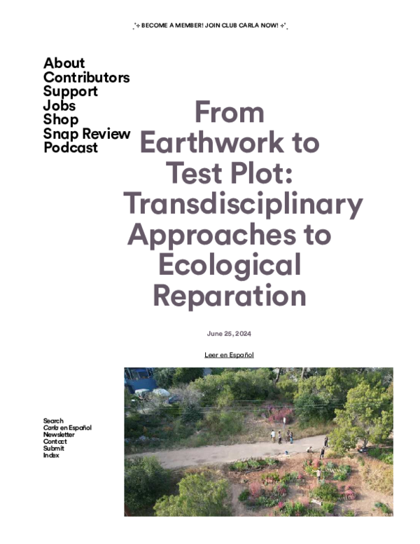 (PDF) From Earthwork to Test Plot